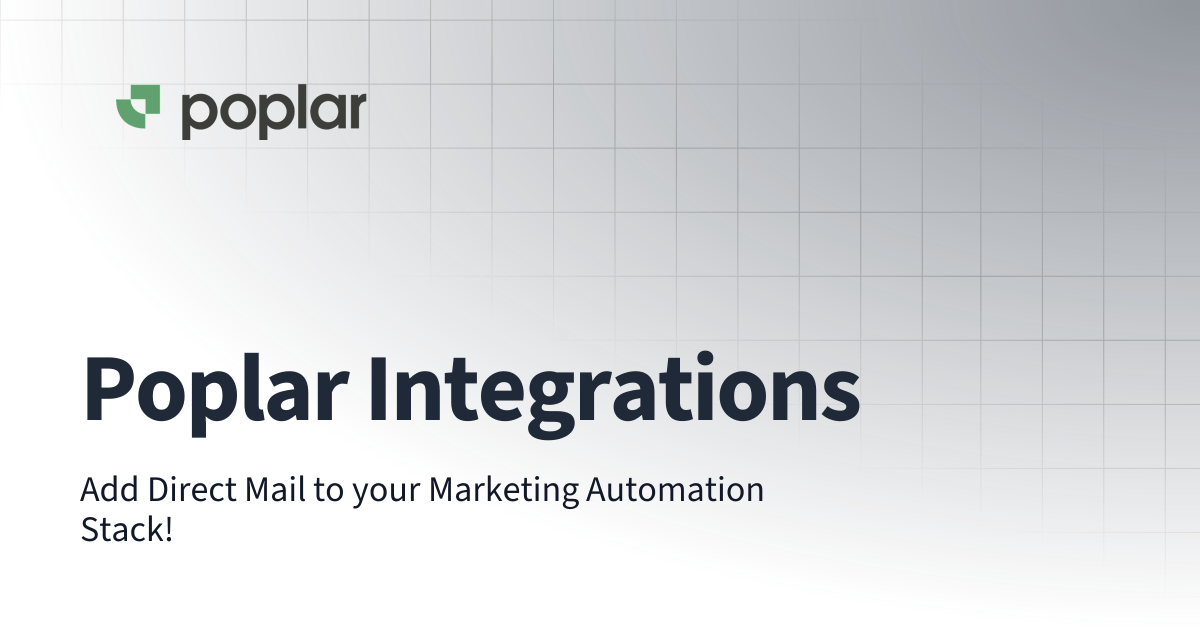 Poplar Integrations Integrations Poplar