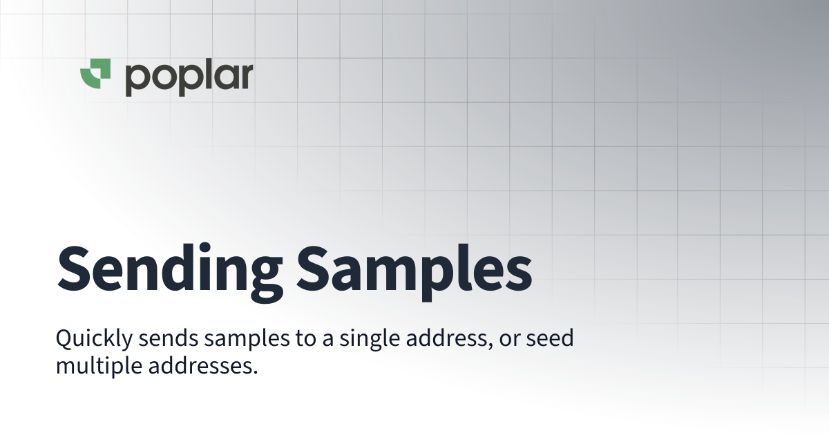 Sending Samples | Poplar
